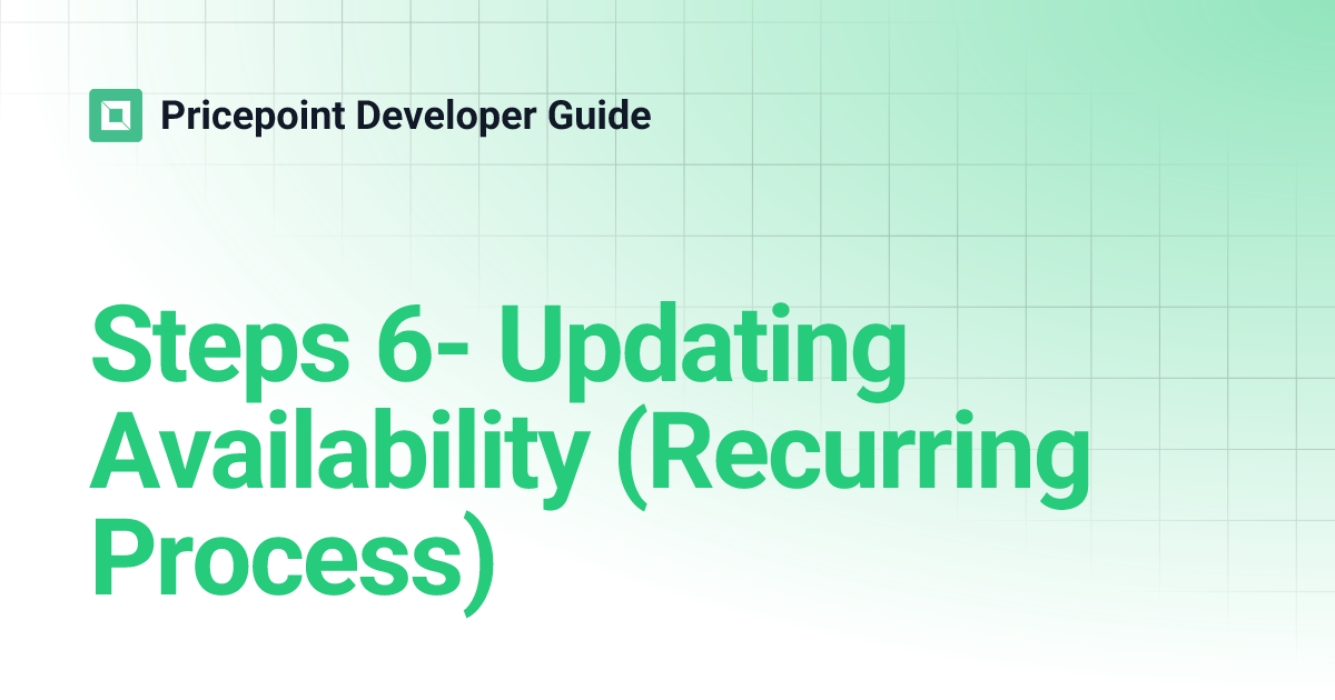 Steps 6- Updating Availability (Recurring Process) | Pricepoint ...